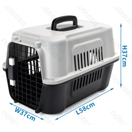 Nobleza Color-Blocked Airline Pet Carrier Γκρι-Μαύρο